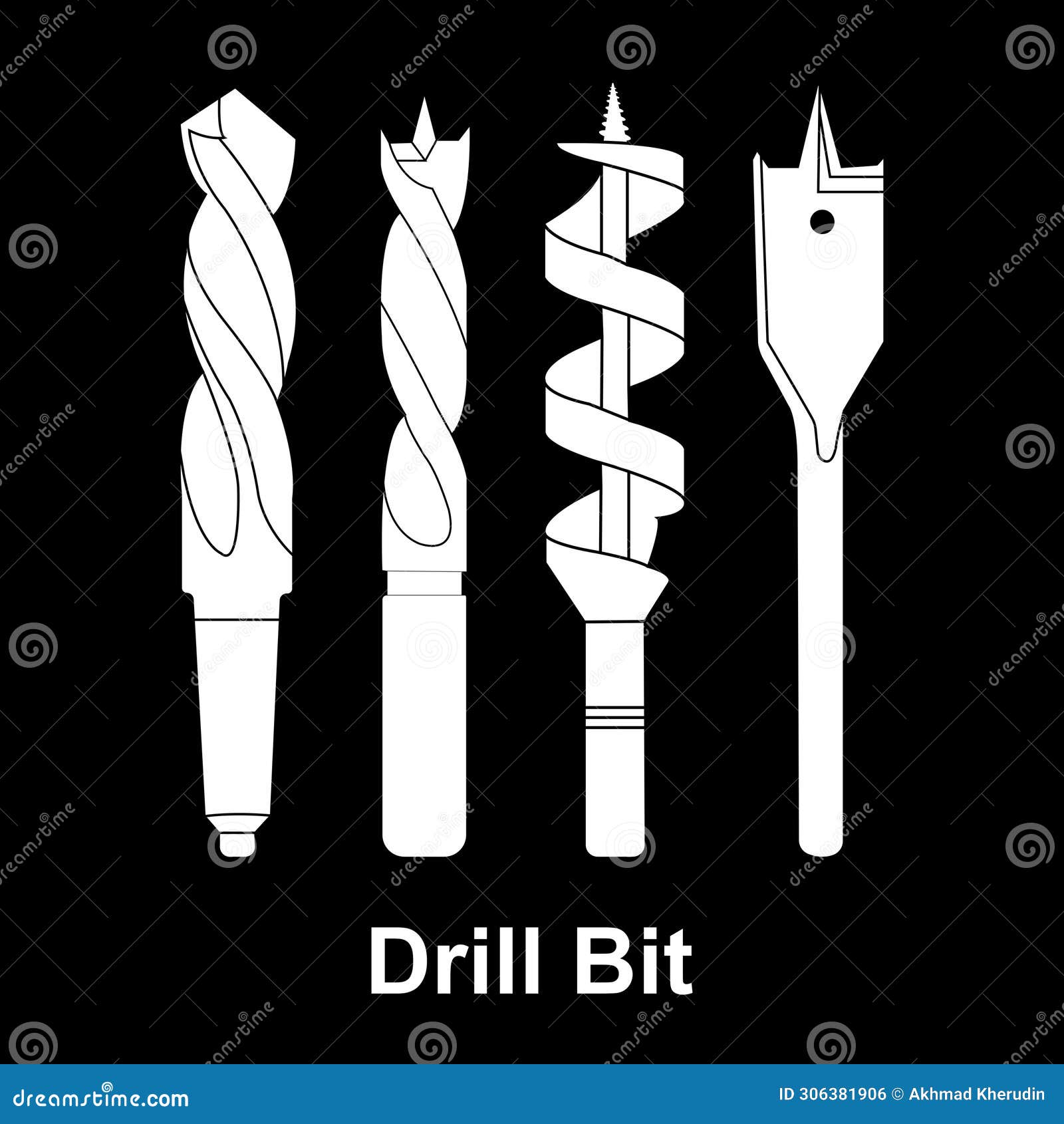 Drill bit icon stock vector. Illustration of silhouette - 306381906