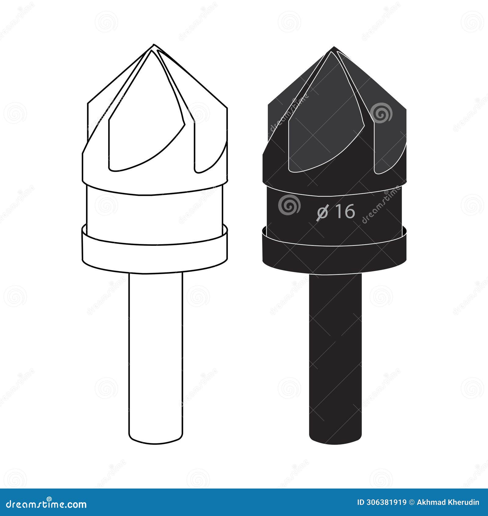 Drill bit icon stock vector. Illustration of pictogram - 306381919