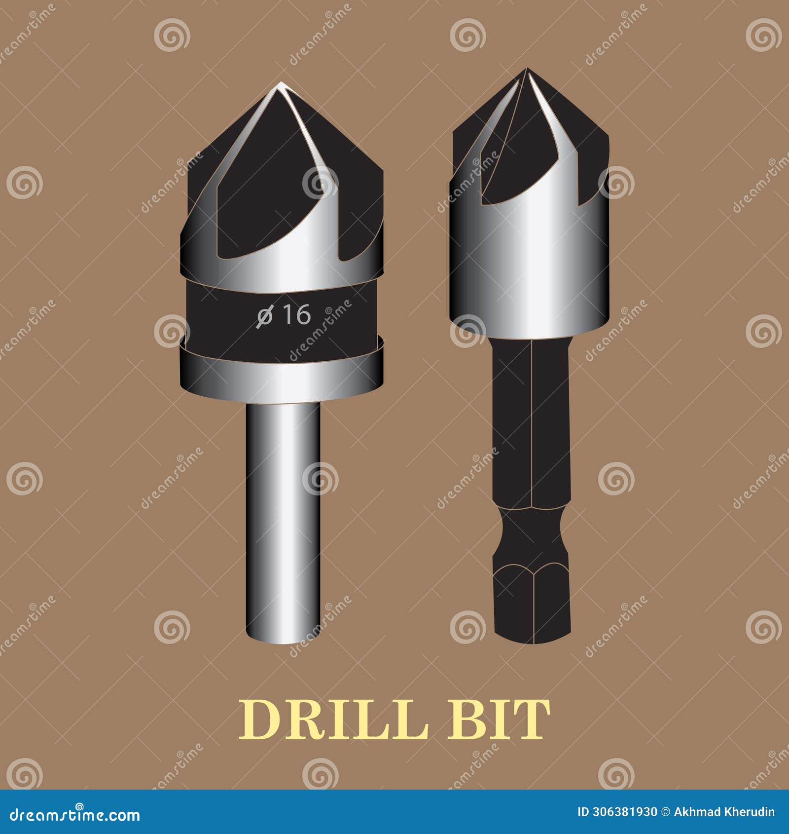 Drill bit icon stock vector. Illustration of icon, device - 306381930