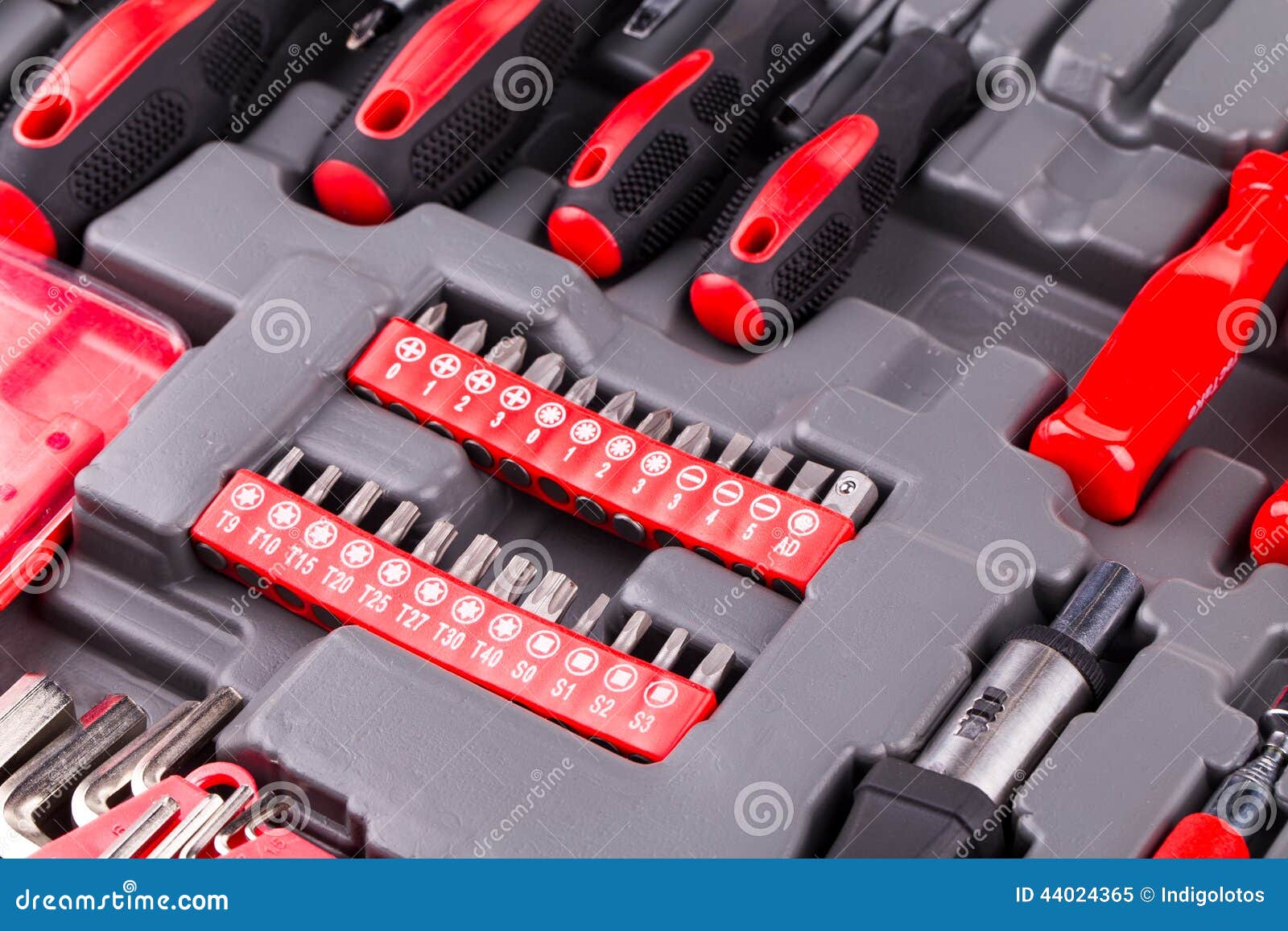 Drill bit set in box stock image. Image of industrial - 44024365