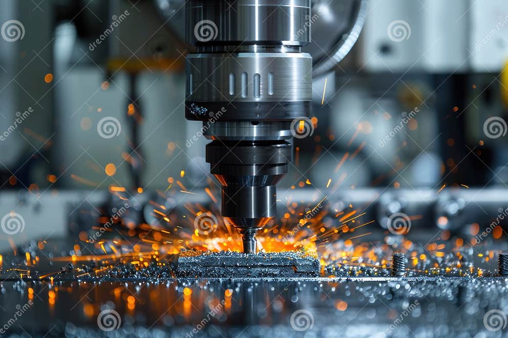 A Drill Bit is Spinning and Creating Sparks Stock Image - Image of tool ...