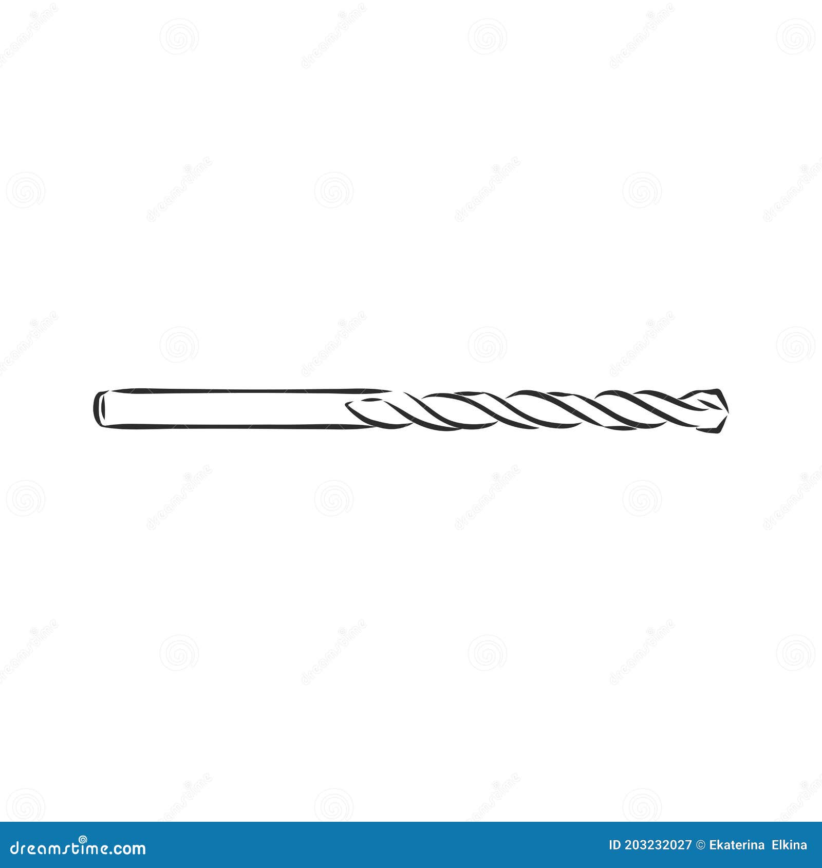 Drill Bit Vector Sketch Illustration. Vector Illustration for Posters ...