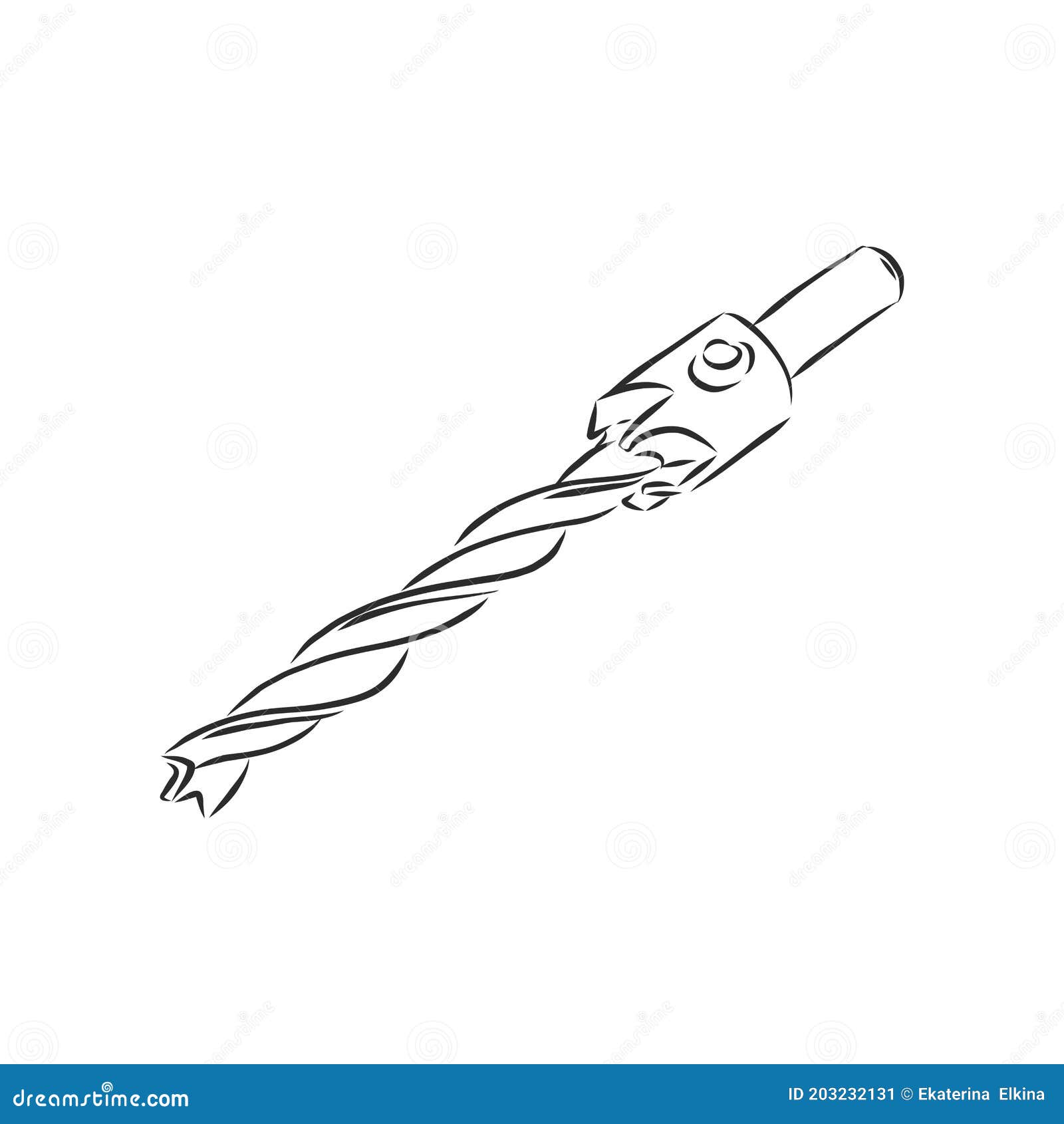 Drill Bit Vector Sketch Illustration. Vector Illustration for Posters ...