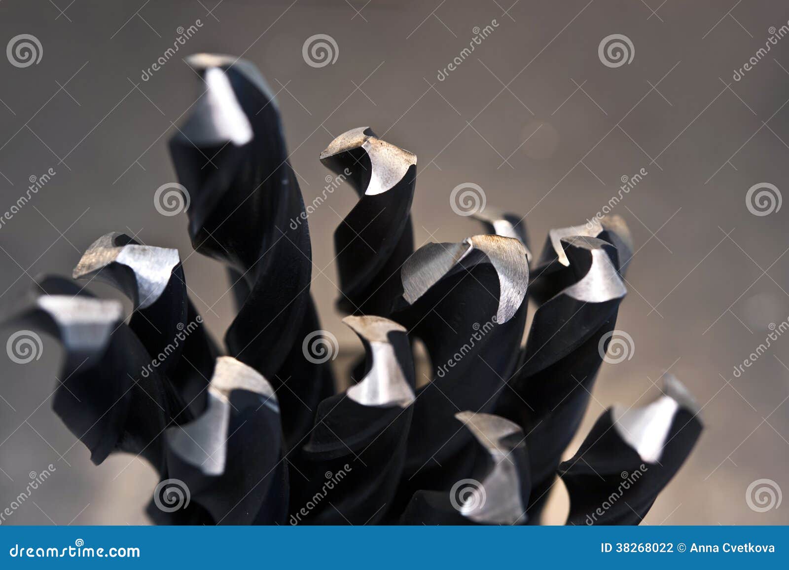 Drill bits closeup stock photo. Image of machine, focus - 38268022