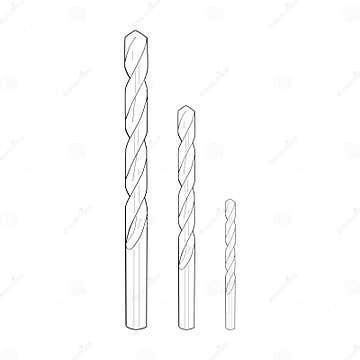 Drill bits - drawing stock vector. Illustration of industry - 74801307