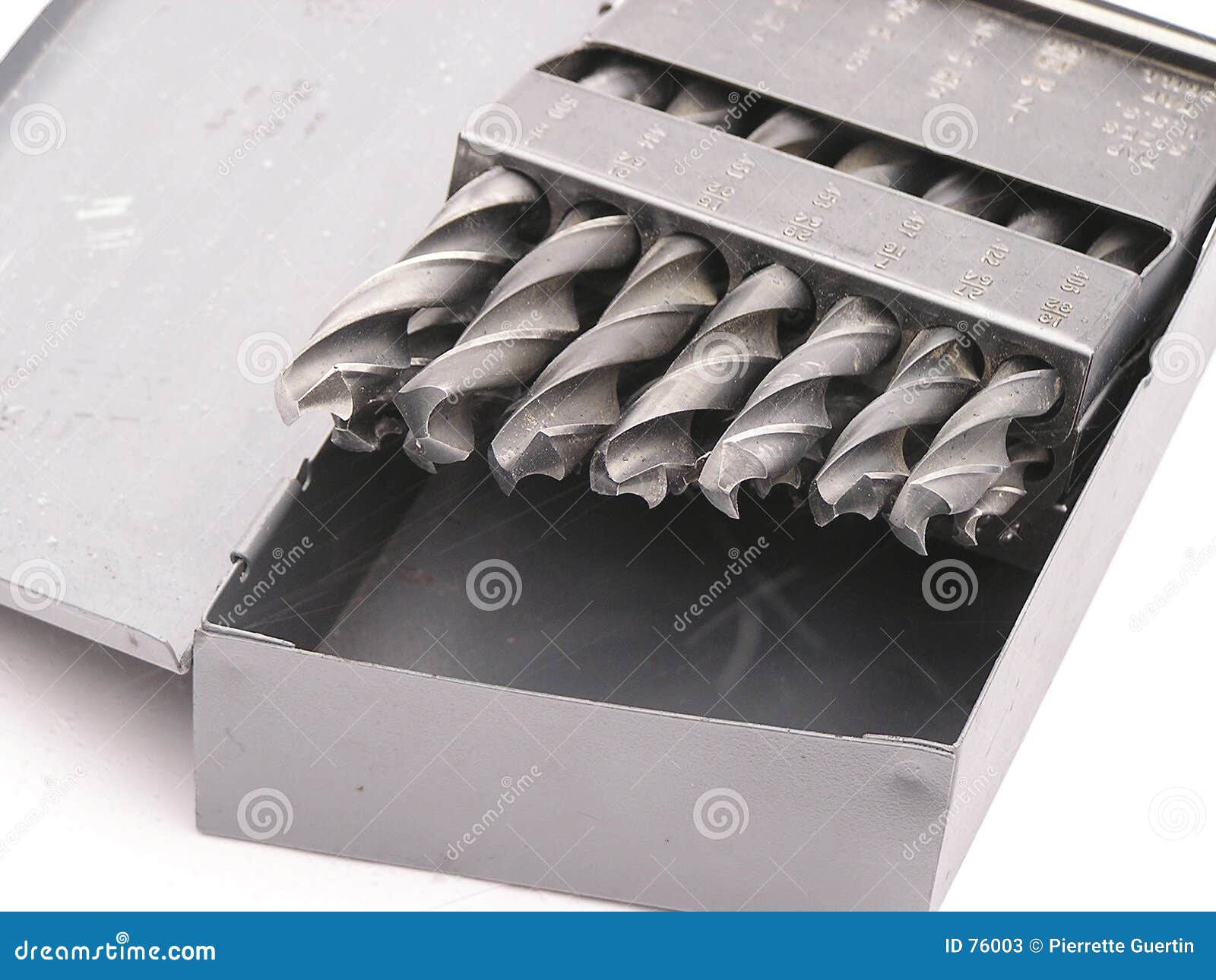 Drill Bits in a metal box stock image. Image of gold, workshop - 76003