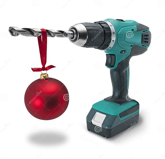 Drill Christmas Gift Tool Tools Stock Image - Image of item, product ...