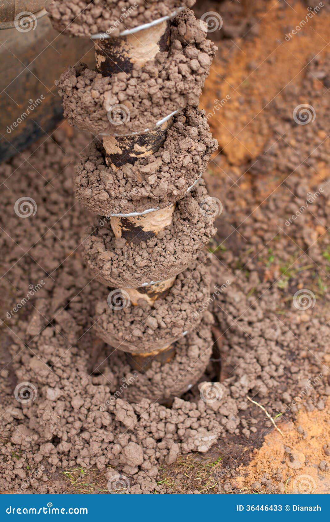 Drill is digging a hole stock image. Image of foundation - 36446433