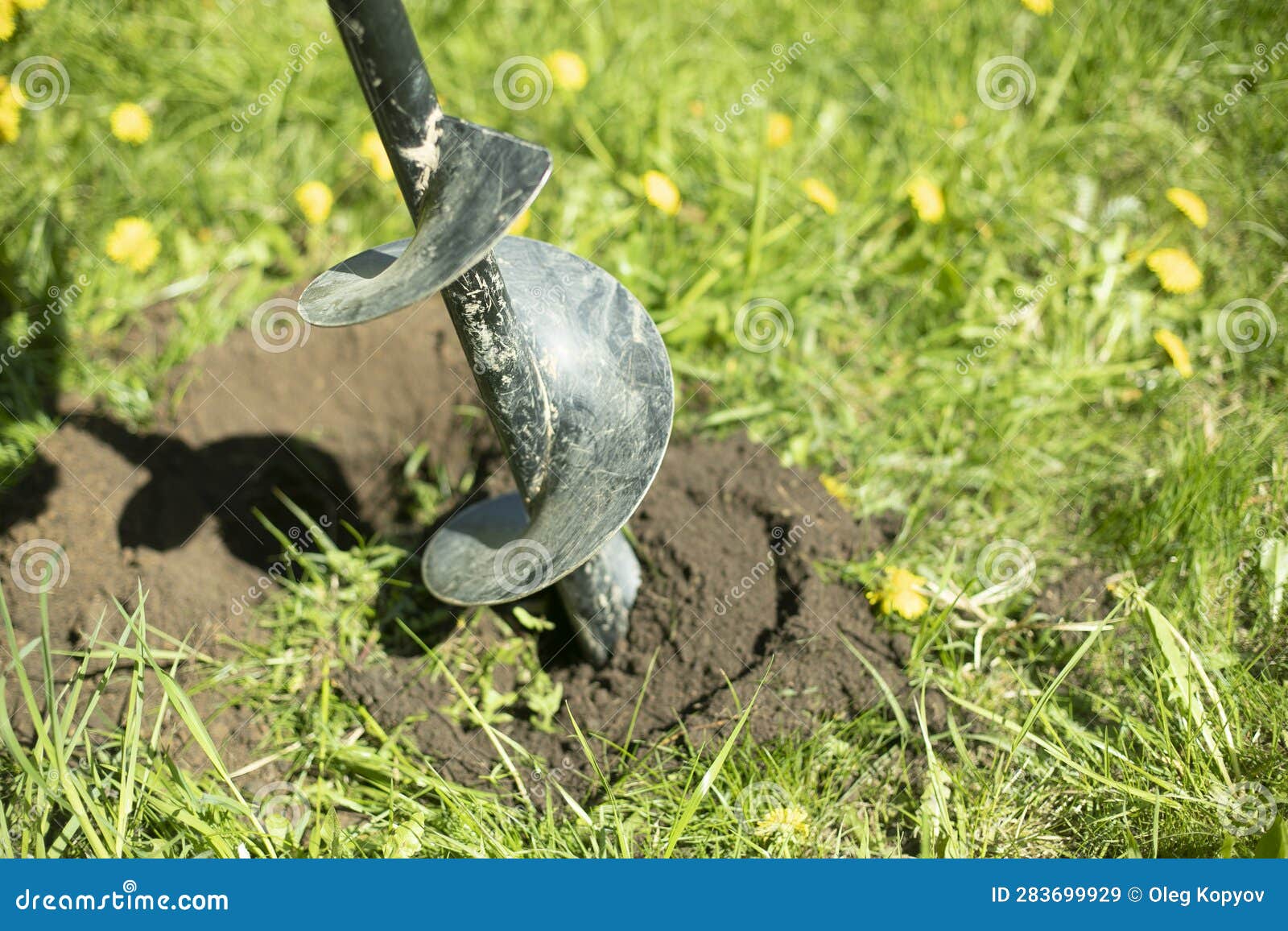 Drill for Digging Up Earth. Planting Tool Stock Image - Image of ...