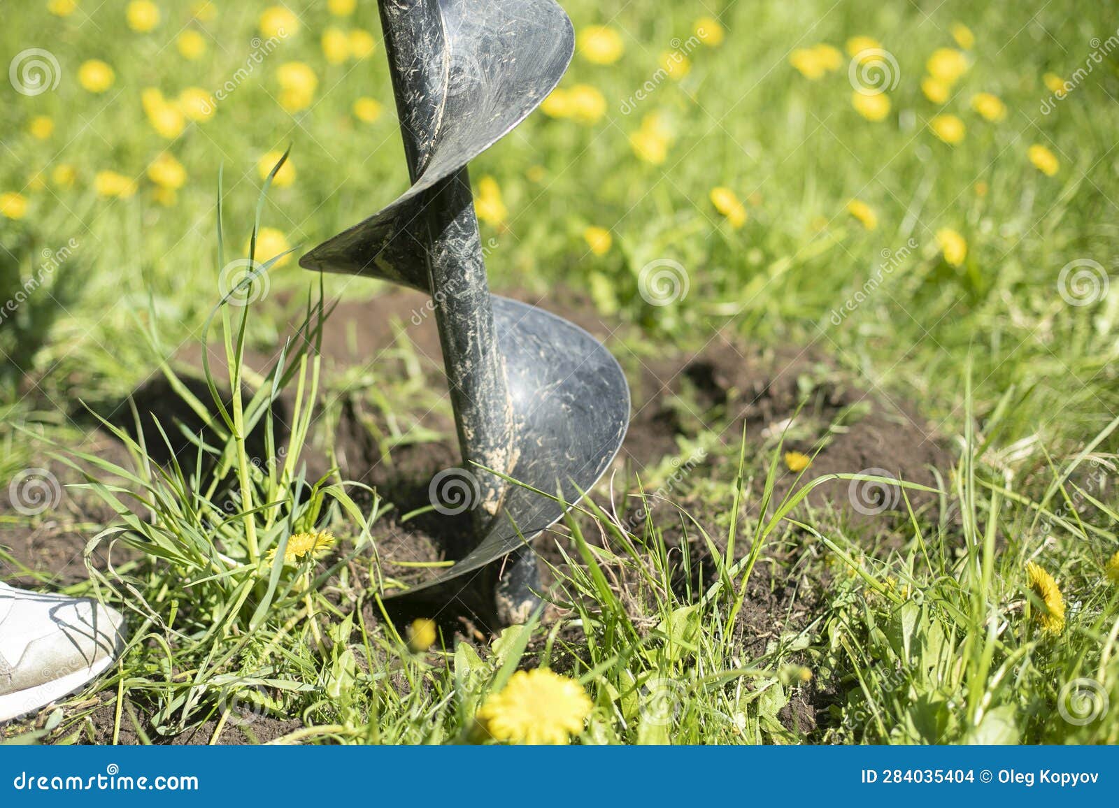 Drill for Digging Up Earth. Planting Tool Stock Photo - Image of soil ...