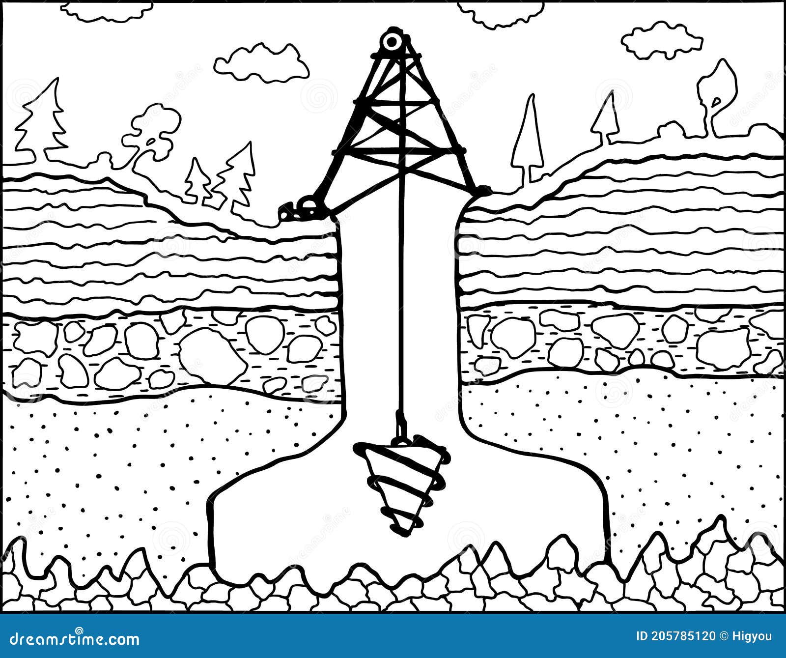 Drill Down Earth Layers Graphic Stock Vector - Illustration of industry ...