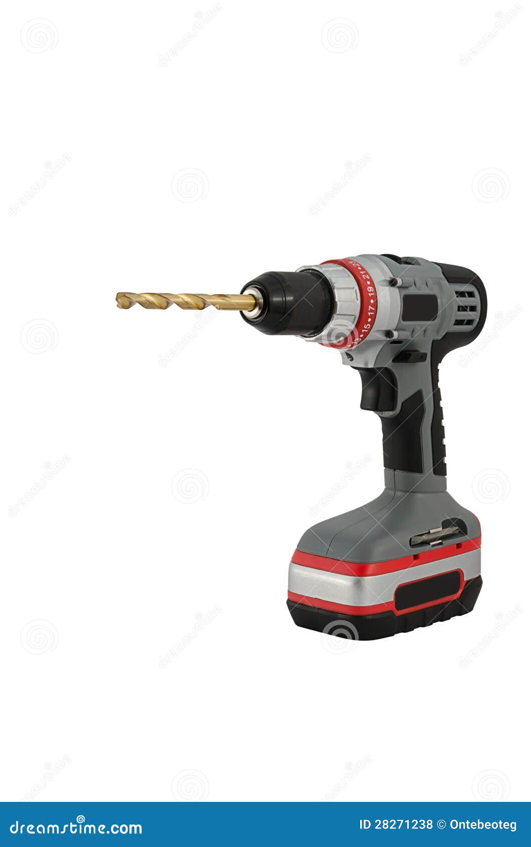 Drill with the drill bit stock photo. Image of isolated - 28271238
