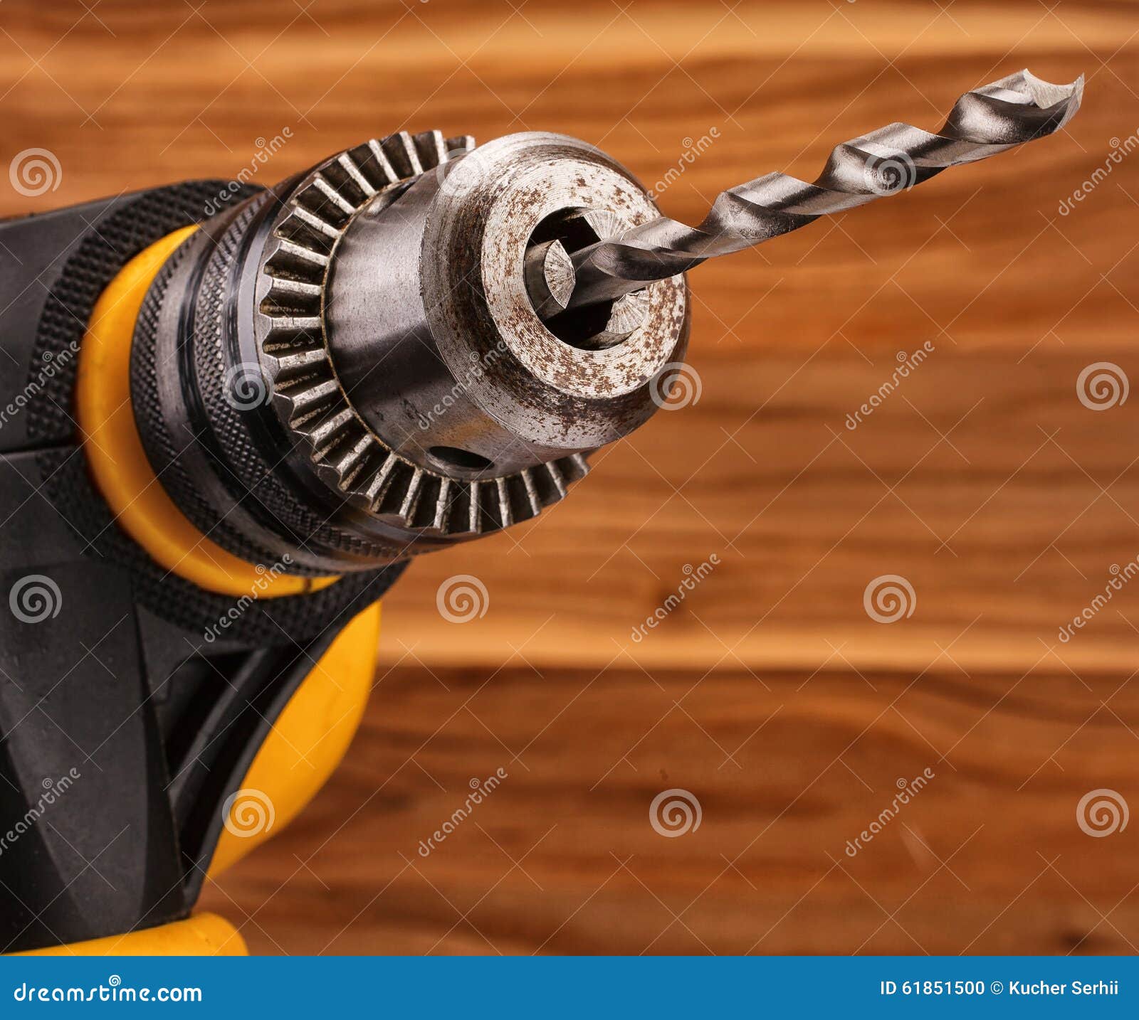 Drill with drill bit stock photo. Image of construct - 61851500