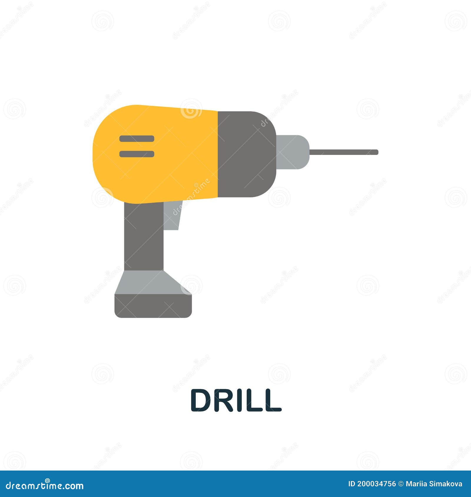 Drill Icon. Simple Element from Construction Collection. Creative Drill ...