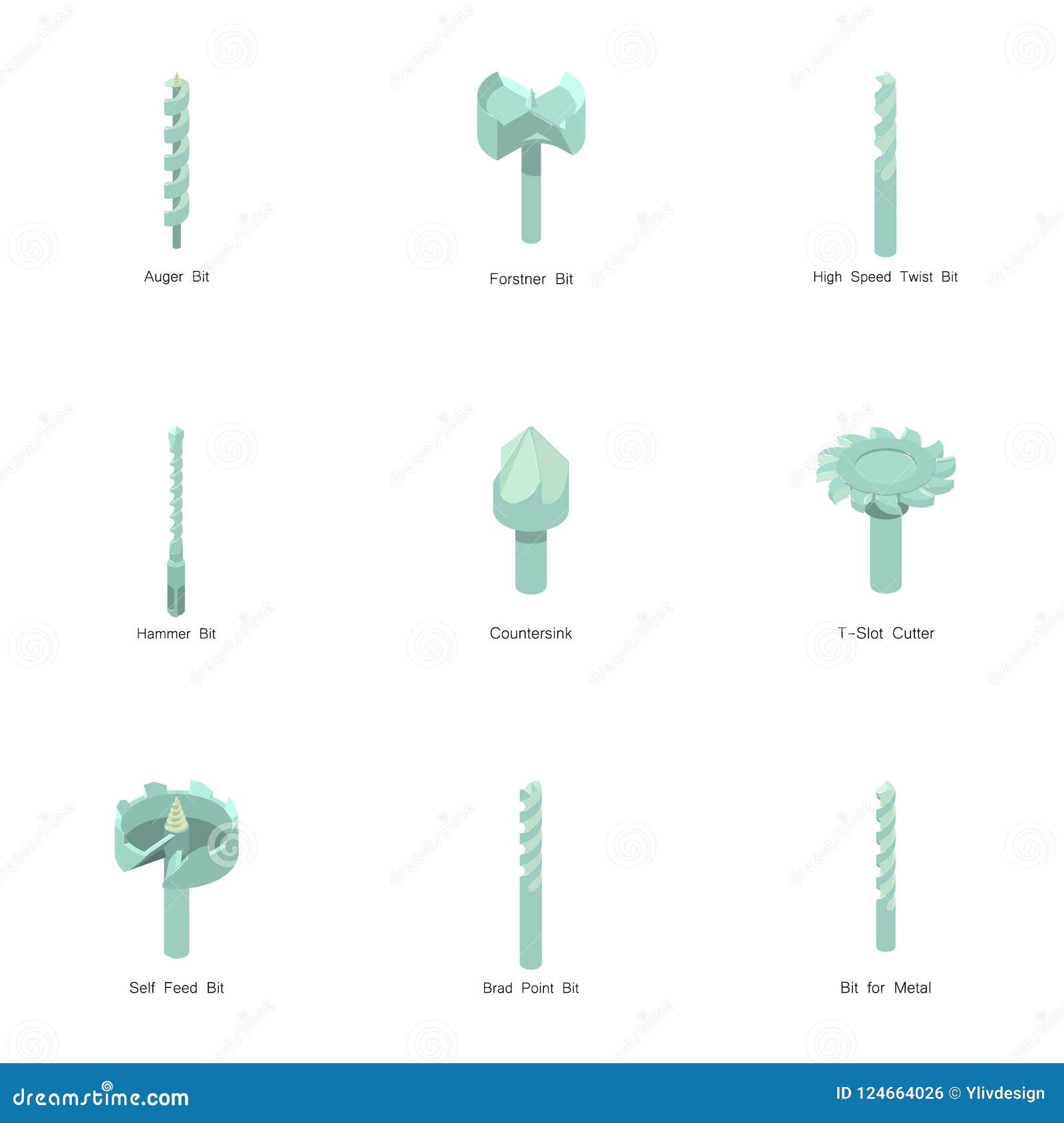 Drill Icons Set, Cartoon Style Stock Vector - Illustration of ...