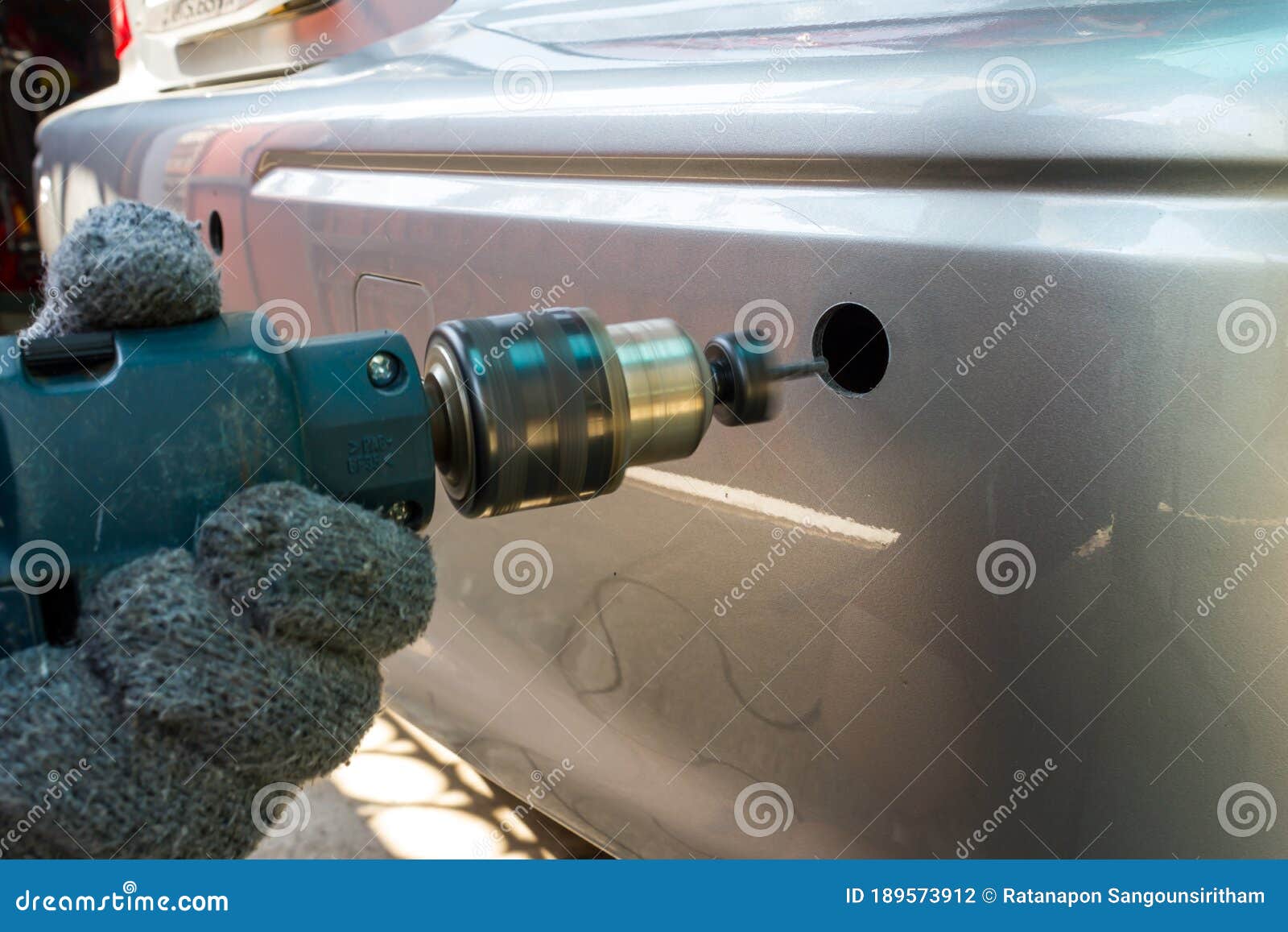Drill for Install Parking Sensor, Car Accessories. Stock Photo - Image ...