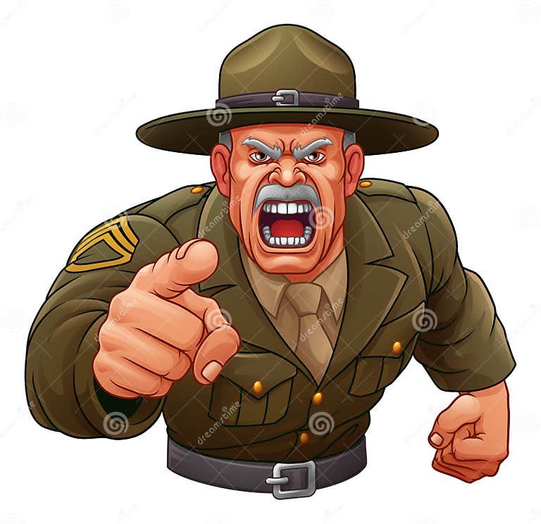 Drill Instructor Sergeant Bootcamp Army Soldier Stock Vector ...