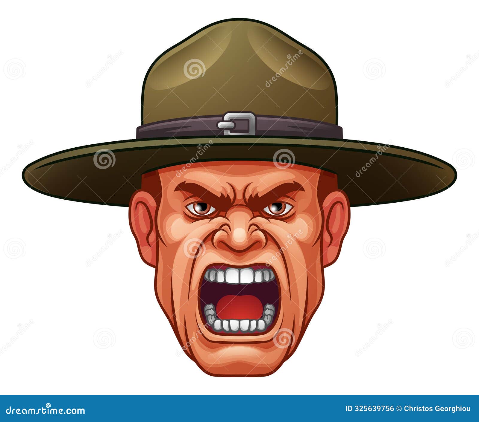 Drill Instructor Sergeant Bootcamp Army Soldier Stock Illustration ...