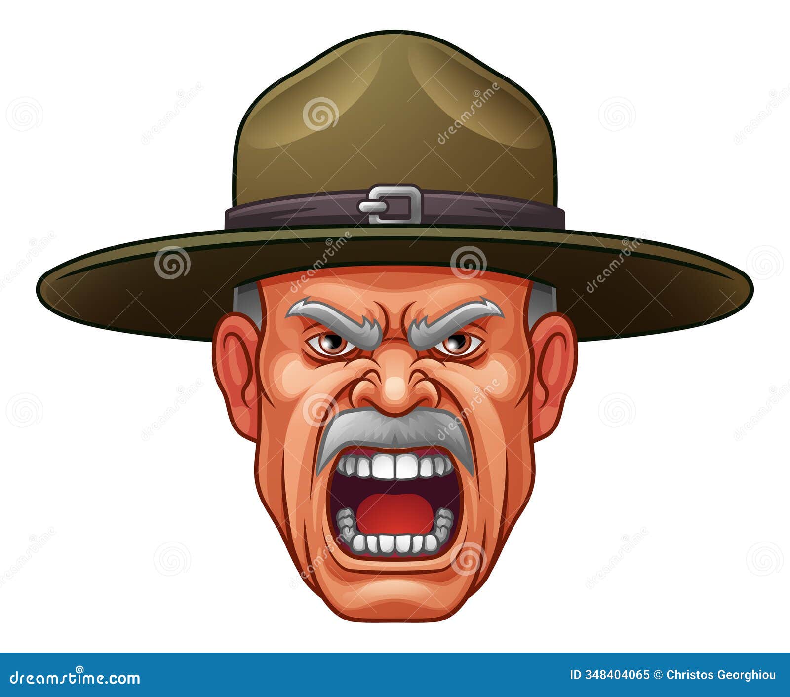Drill Instructor Sergeant Bootcamp Army Soldier Stock Illustration ...