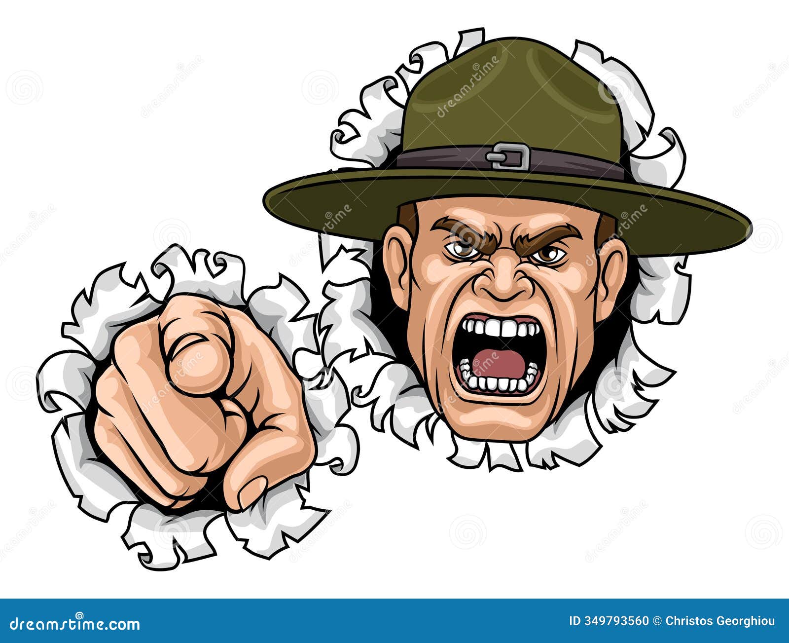 Drill Instructor Sergeant Bootcamp Army Soldier Stock Vector ...