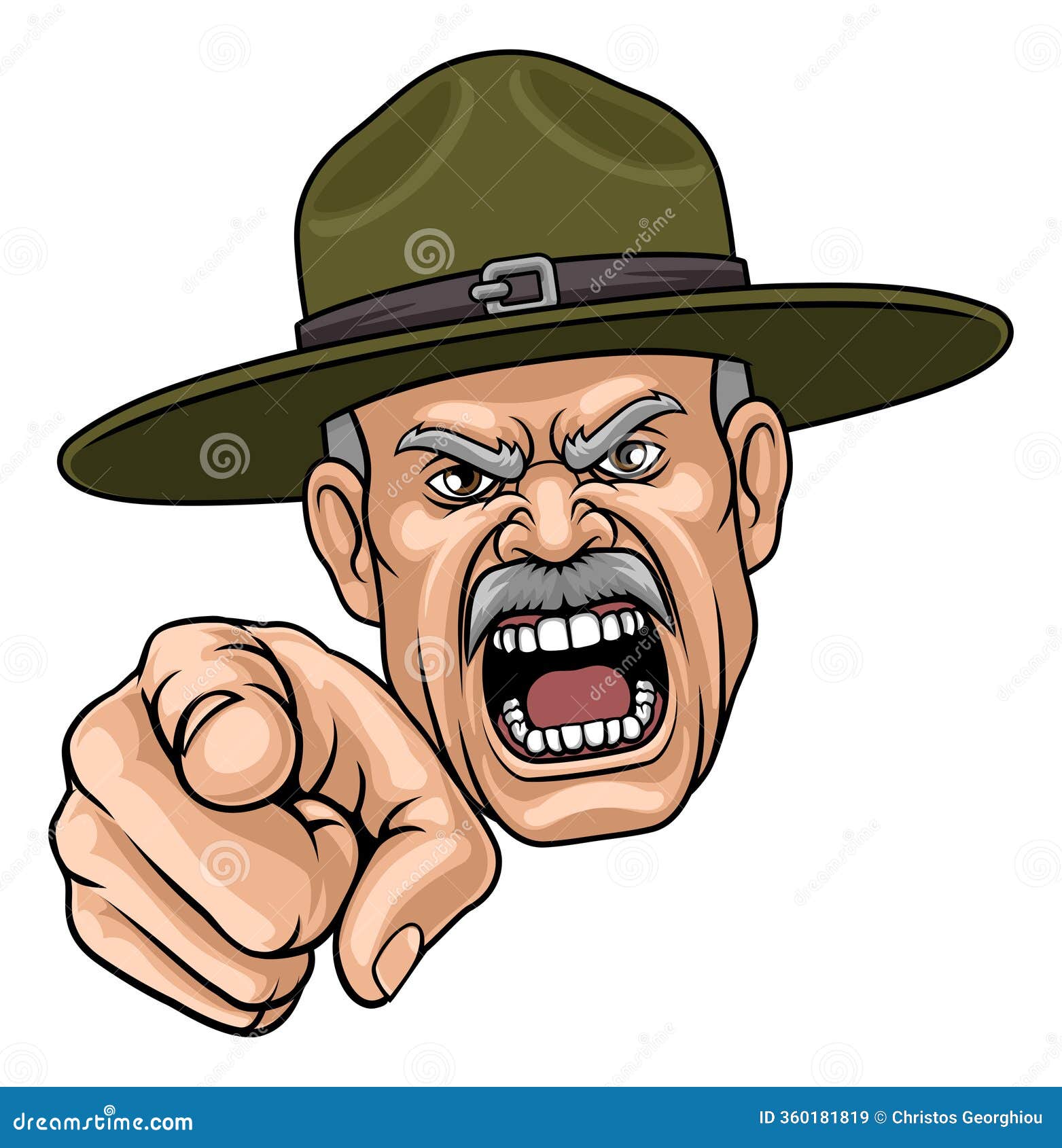 Drill Instructor Sergeant Bootcamp Army Soldier Stock Vector ...