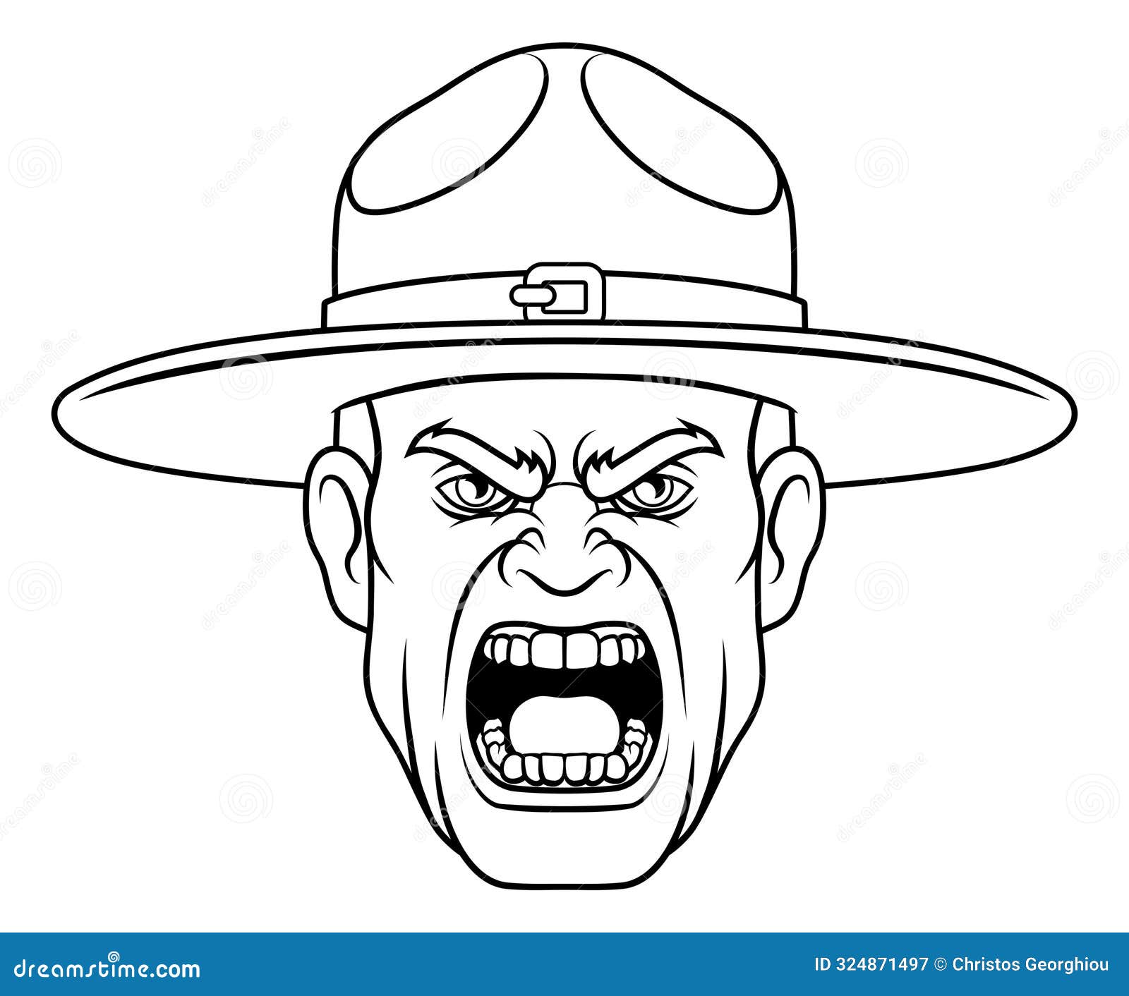 Drill Instructor Sergeant Bootcamp Army Soldier Stock Vector ...