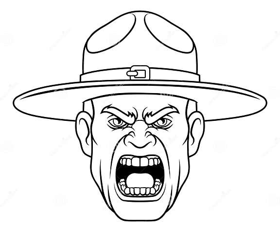 Drill Instructor Sergeant Bootcamp Army Soldier Stock Vector ...