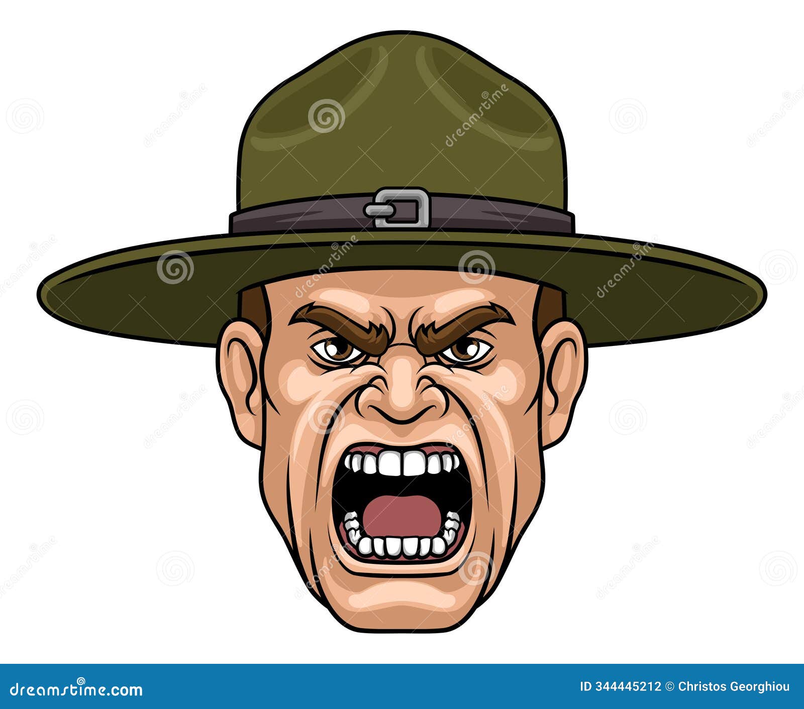 Drill Instructor Sergeant Soccer Football Mascot Vector Illustration ...