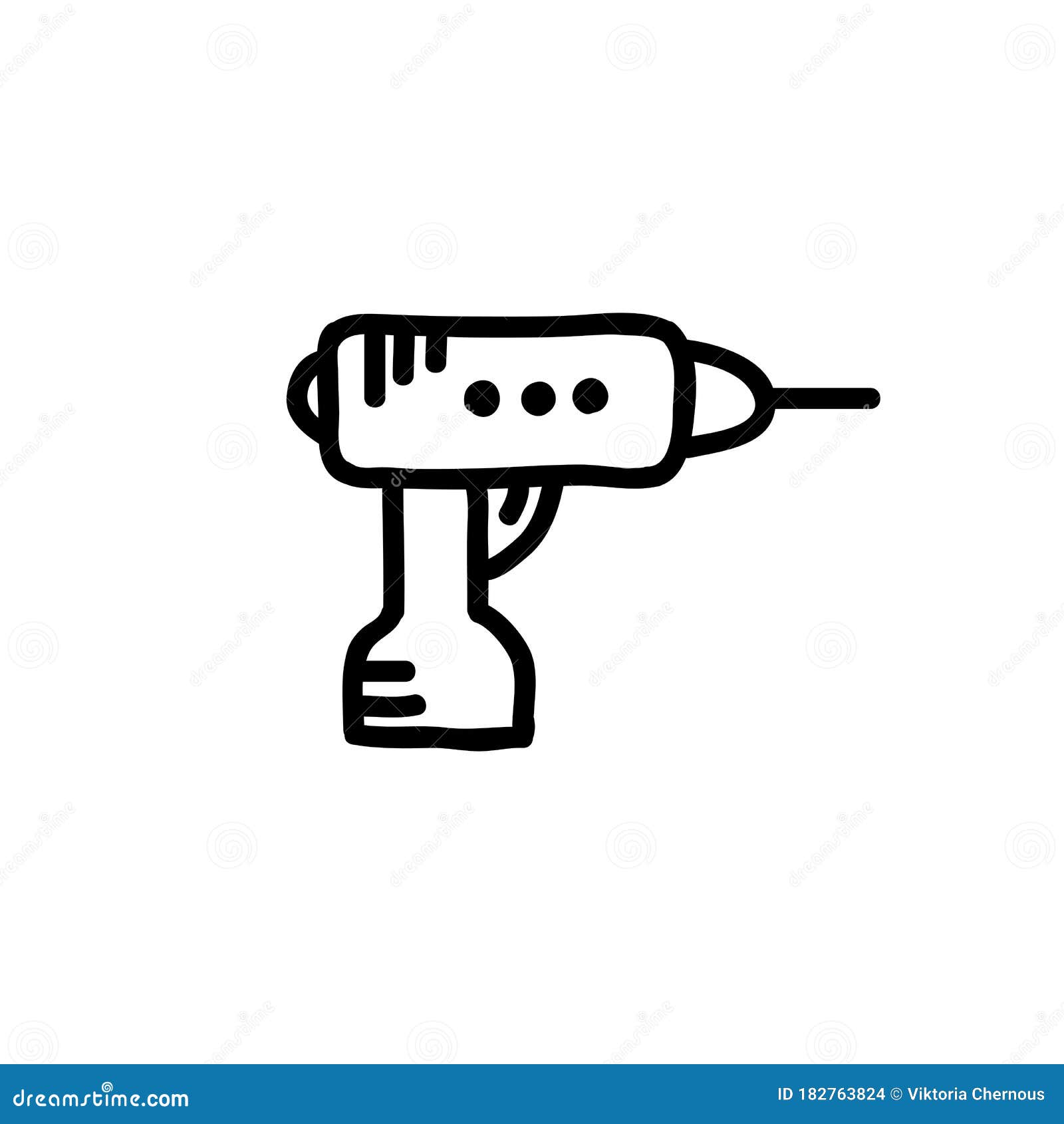 Drill Kit Doodle Icon, Vector Illustration Stock Illustration ...