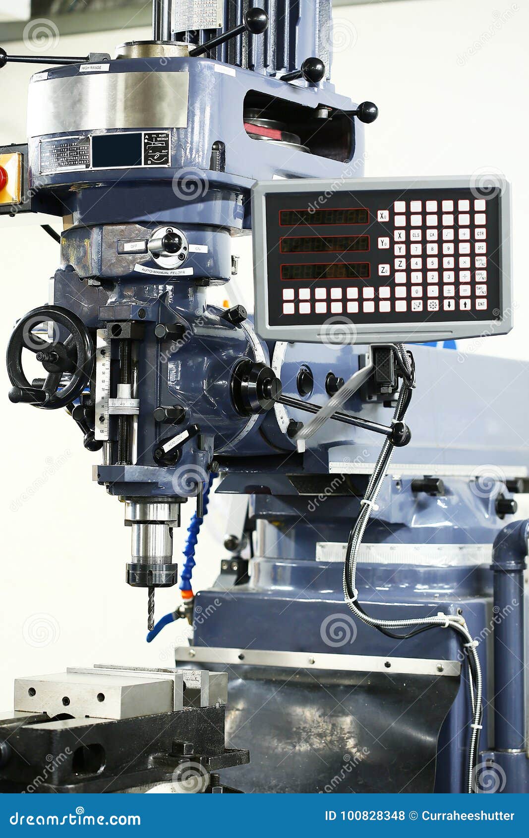 Drill Machine Stand in Garage or Workshop. Machine Controlled by ...