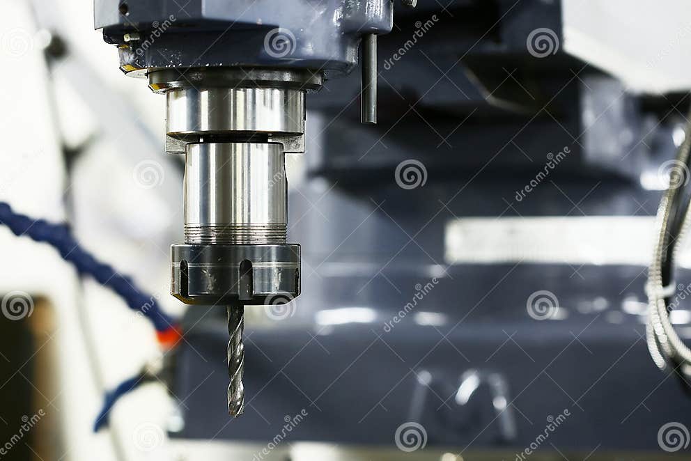 Drill Machine Stand in Garage or Workshop. Machine Controlled by ...