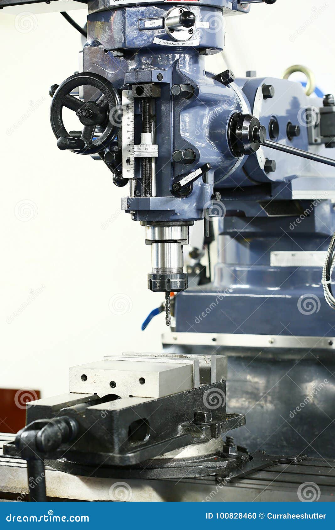 Drill Machine Stand in Garage or Workshop. Machine Controlled by ...