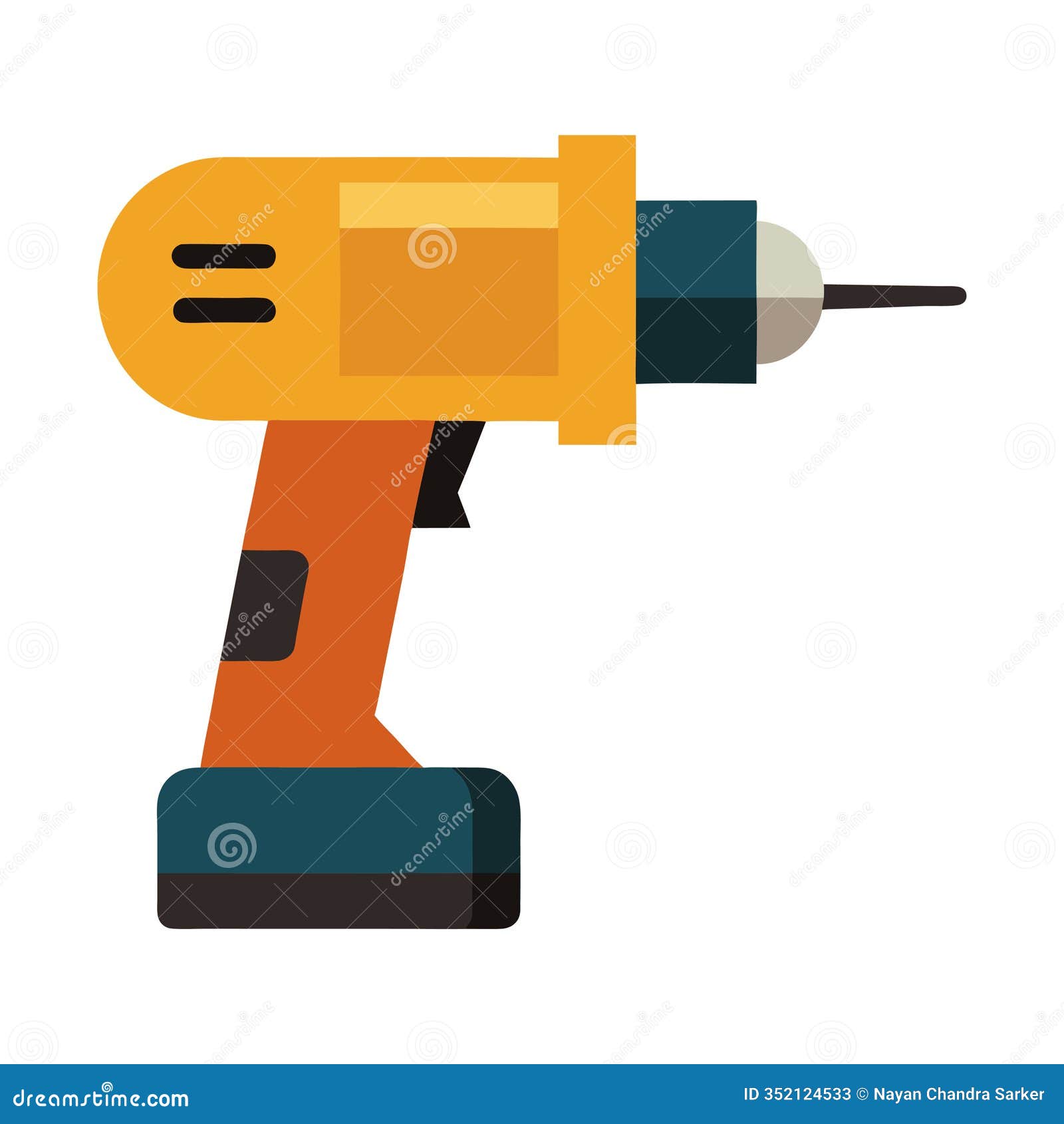 Drill Machine Vector Art Illustration Stock Vector - Illustration of ...