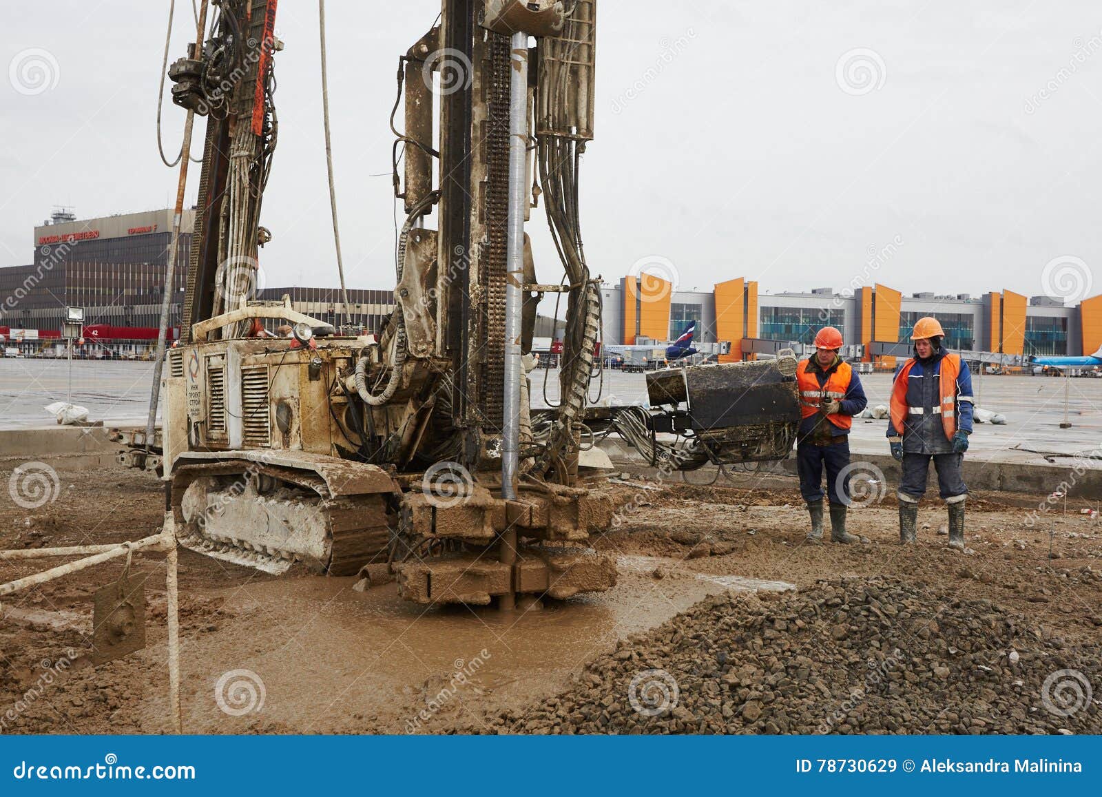 Drill Machines Works on Runaway Editorial Stock Image - Image of ...