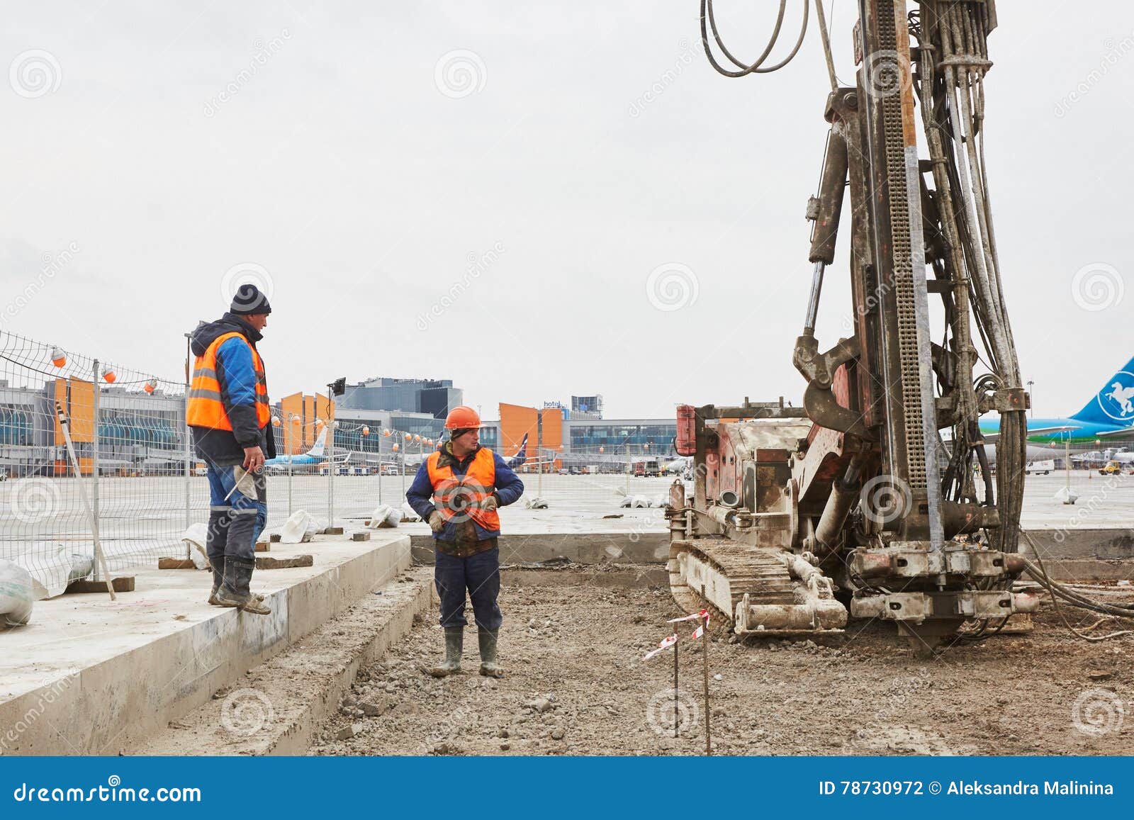 Drill Machines Works on Runaway Editorial Photography - Image of runway ...