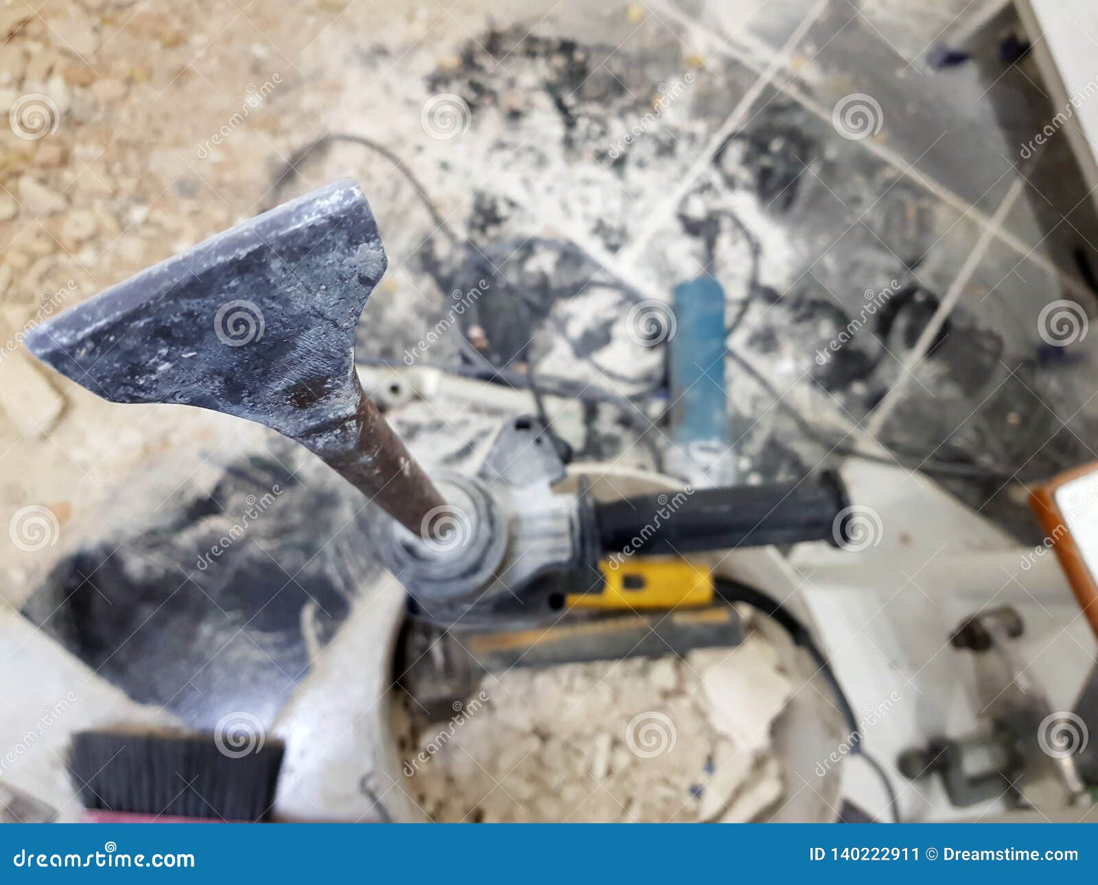 Drill from the Perforator, Chisel and Gates in the Brick Wall and ...