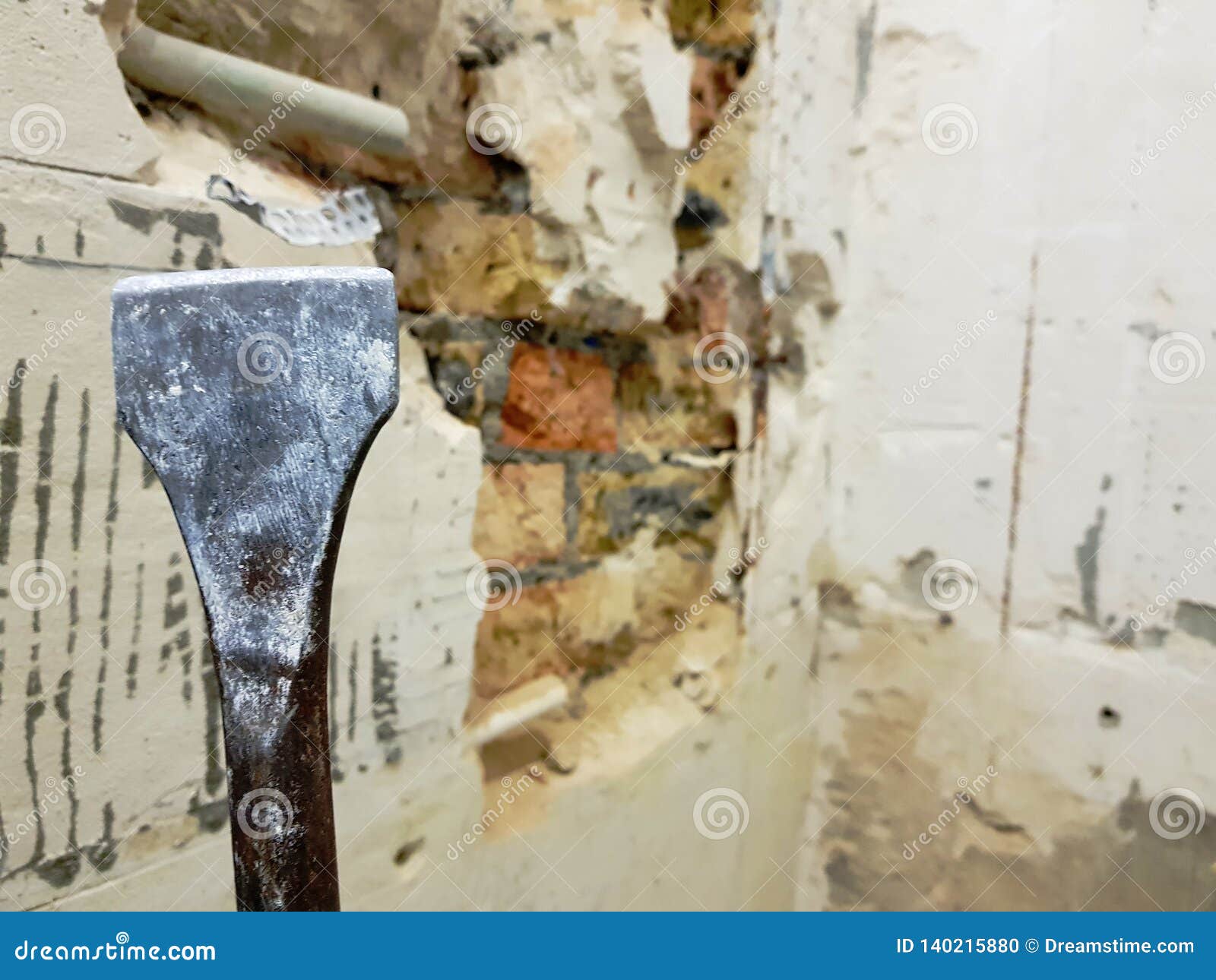 Drill from the Perforator, Chisel and Gates in the Brick Wall and ...