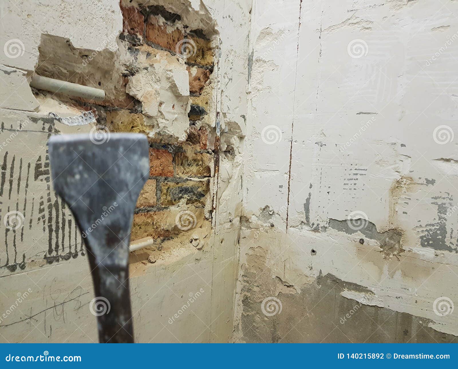 Drill from the Perforator, Chisel and Gates in the Brick Wall and ...