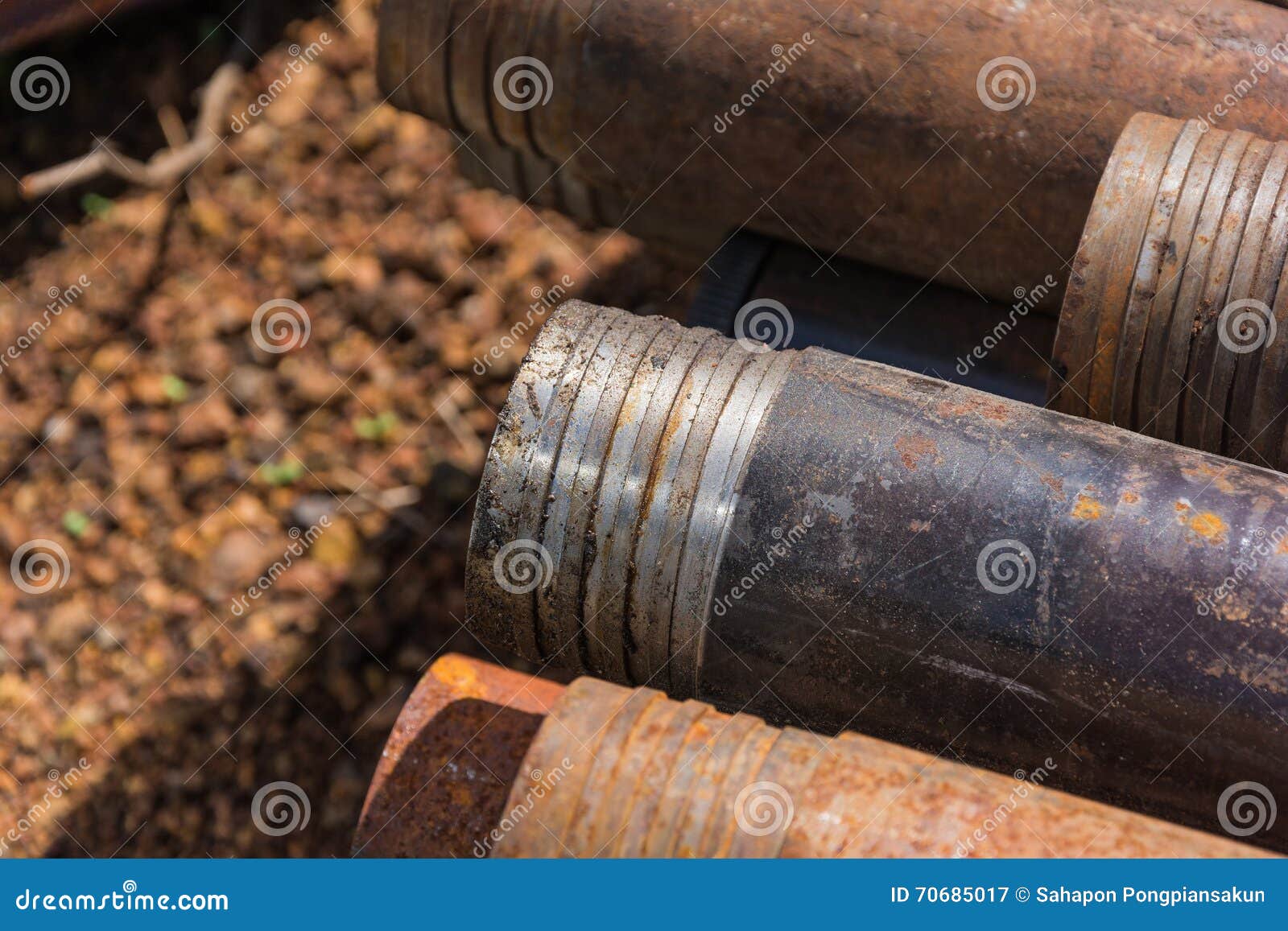 Drill pipe screw. stock image. Image of mineral, deck - 70685017