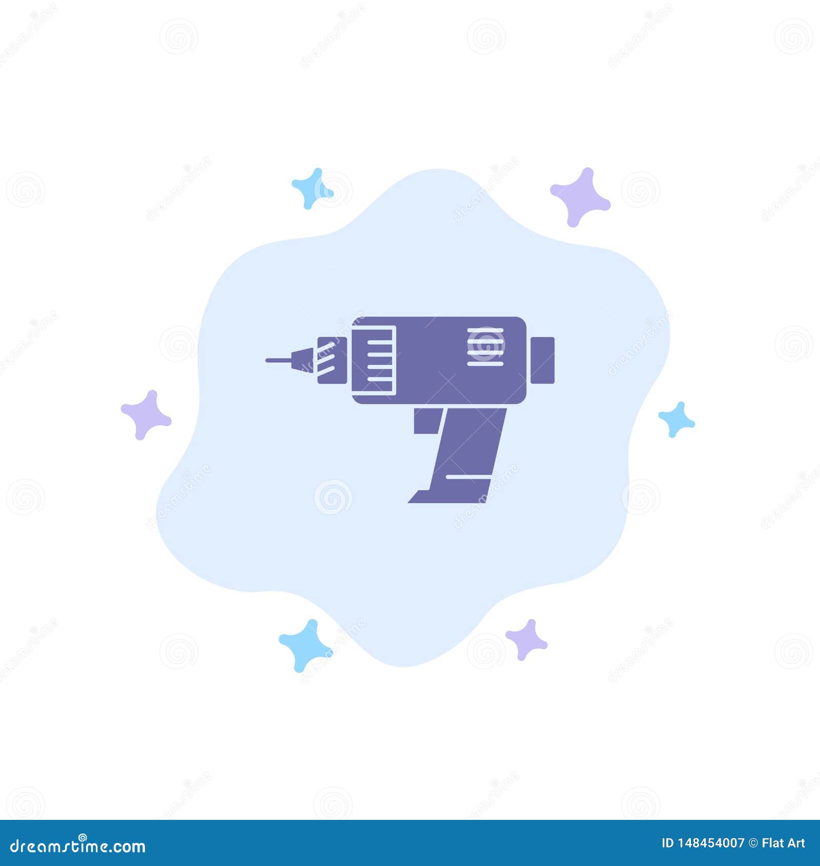 Drill, Power, Machine, Cordless, Electronics Blue Icon on Abstract ...