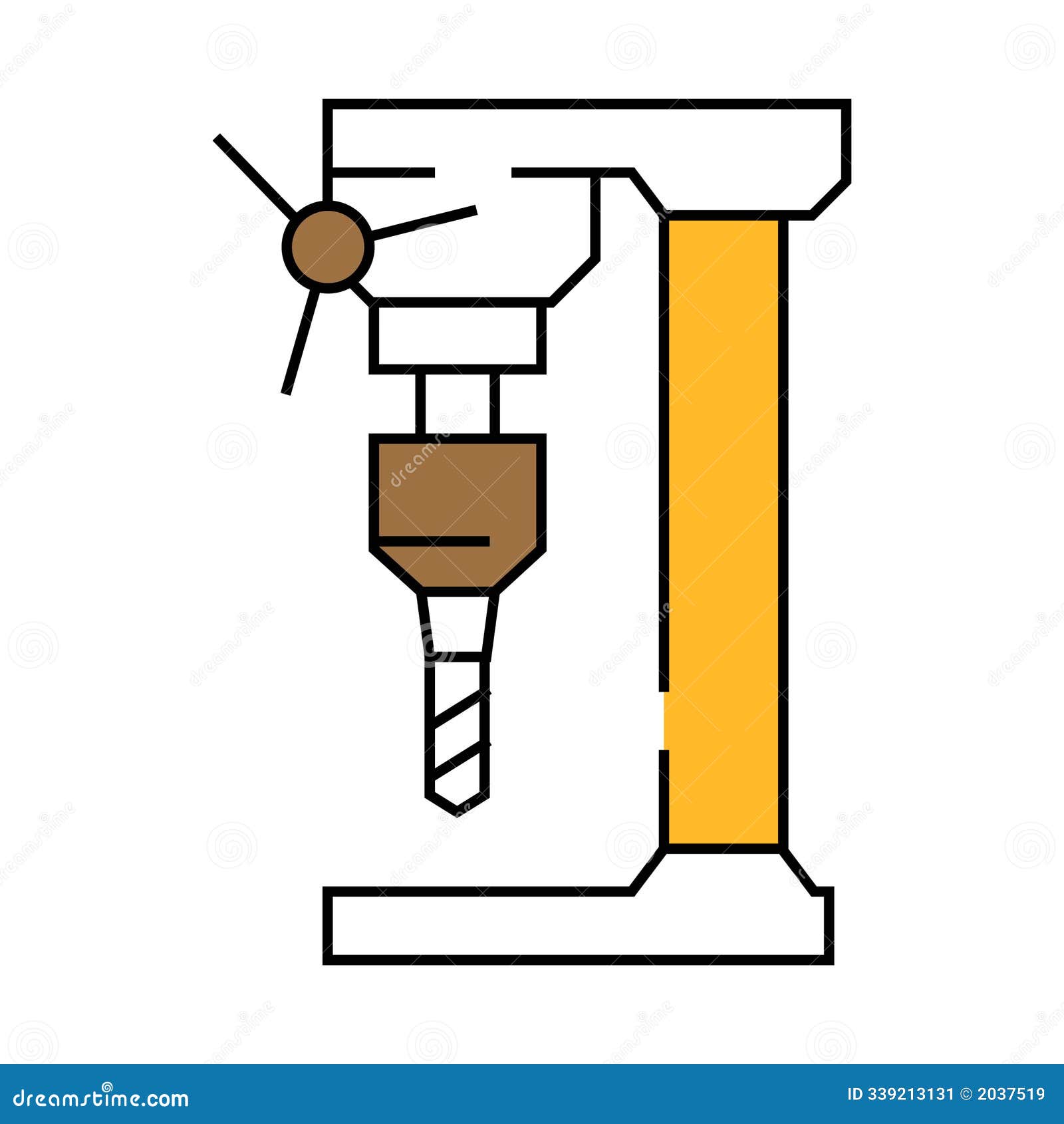 Drill Press Tool Work Icon Color Illustration Stock Illustration ...