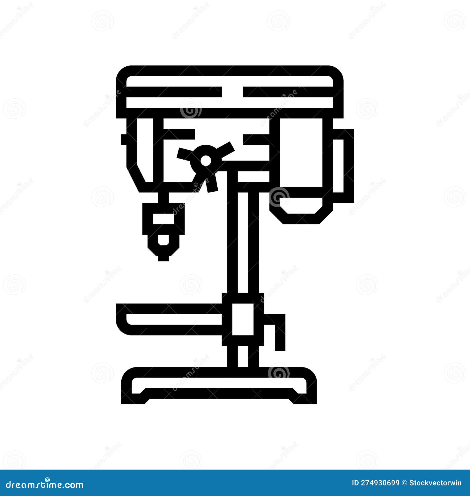Drill Press Tool Work Line Icon Vector Illustration Stock Vector ...