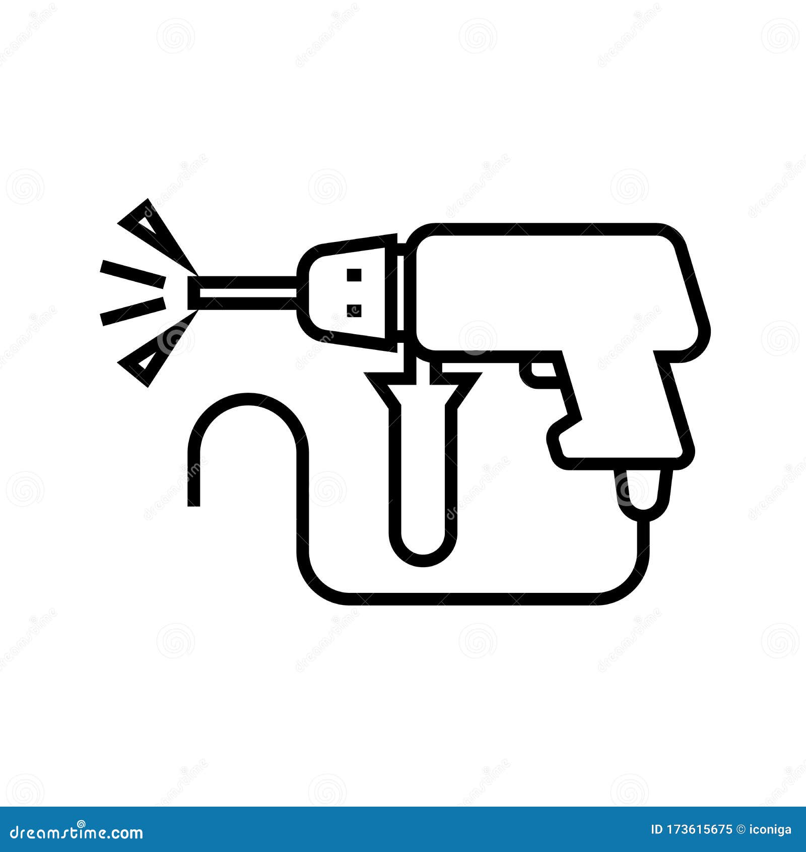 Drill Process Line Icon, Concept Sign, Outline Vector Illustration ...