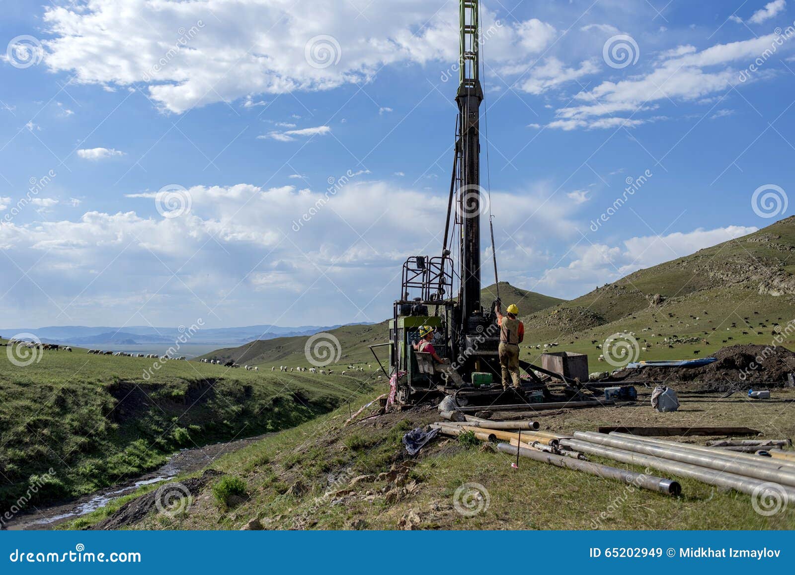 Drill rig 06 stock image. Image of gasoline, field, blue - 65202949