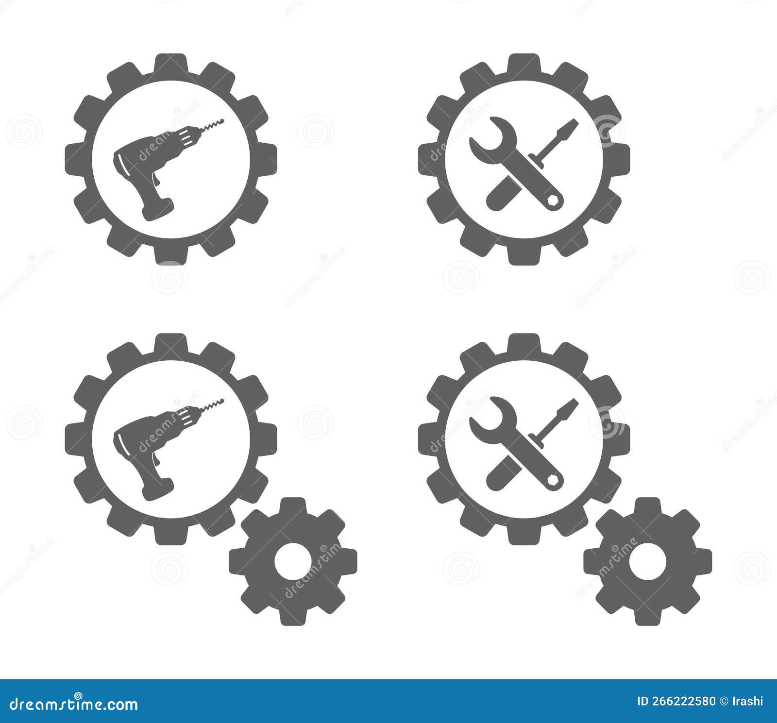 Drill and Tool in Gears Cogs Stock Vector - Illustration of industrial ...