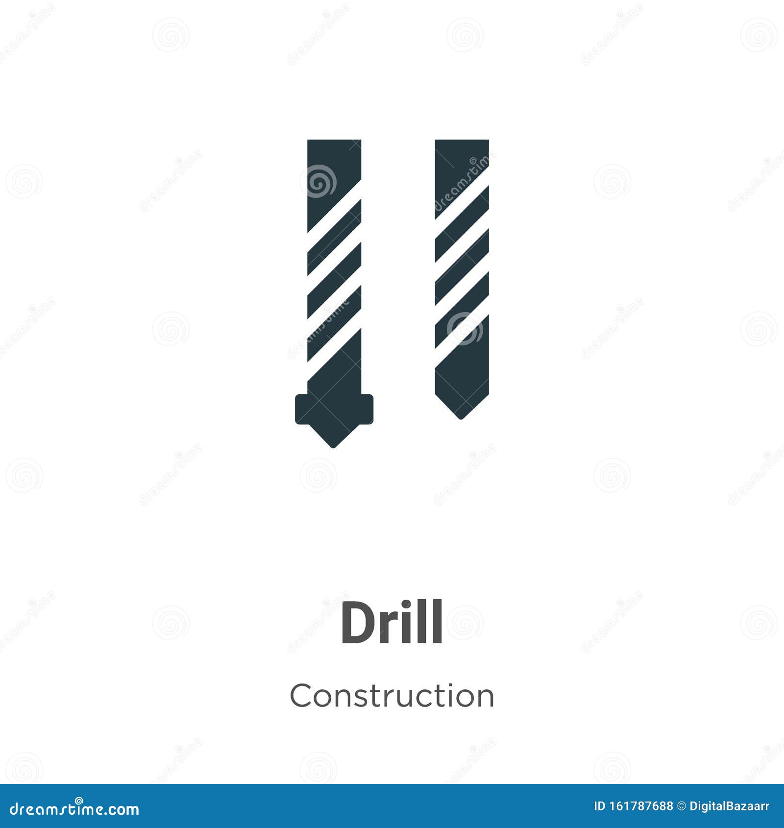 Drill Vector Icon on White Background. Flat Vector Drill Icon Symbol ...