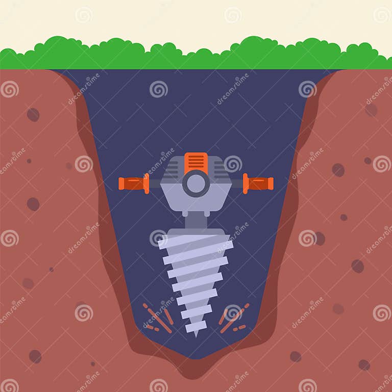 Drill a Well in the Ground. Stock Illustration - Illustration of design ...