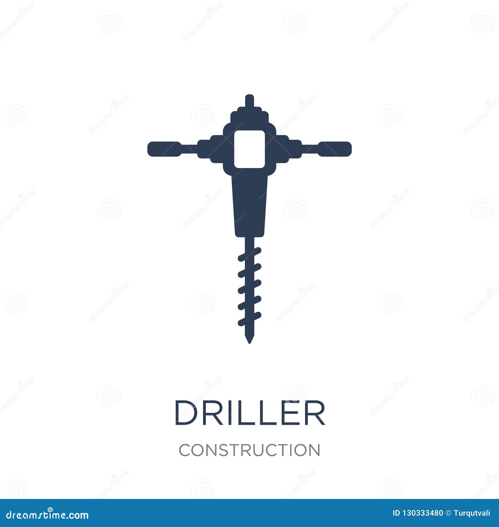 Driller Icon. Trendy Flat Vector Driller Icon on White Background from ...