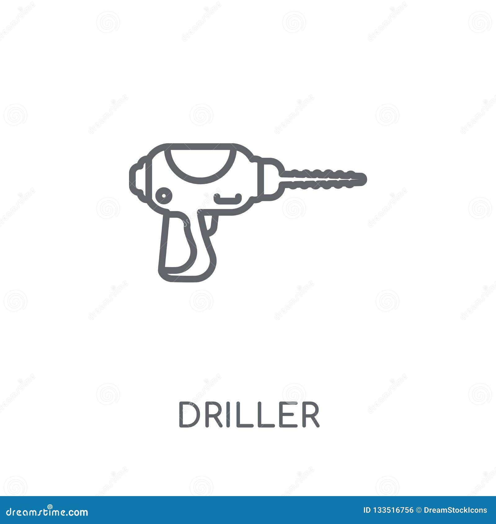 Driller Linear Icon. Modern Outline Driller Logo Concept on Whit Stock ...