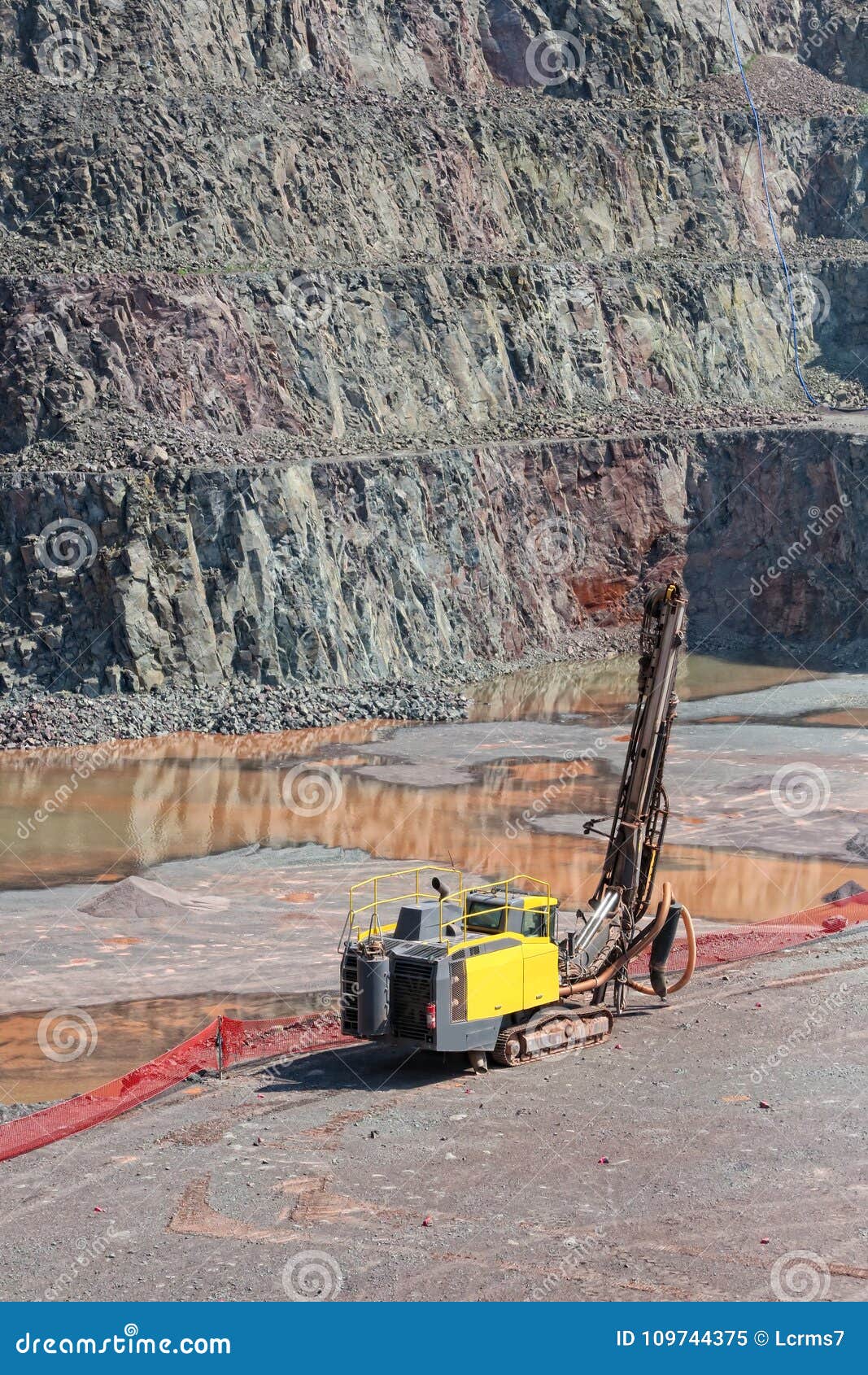 Driller Machine in a Quarry Mine. Open Pit Stock Image - Image of cast ...